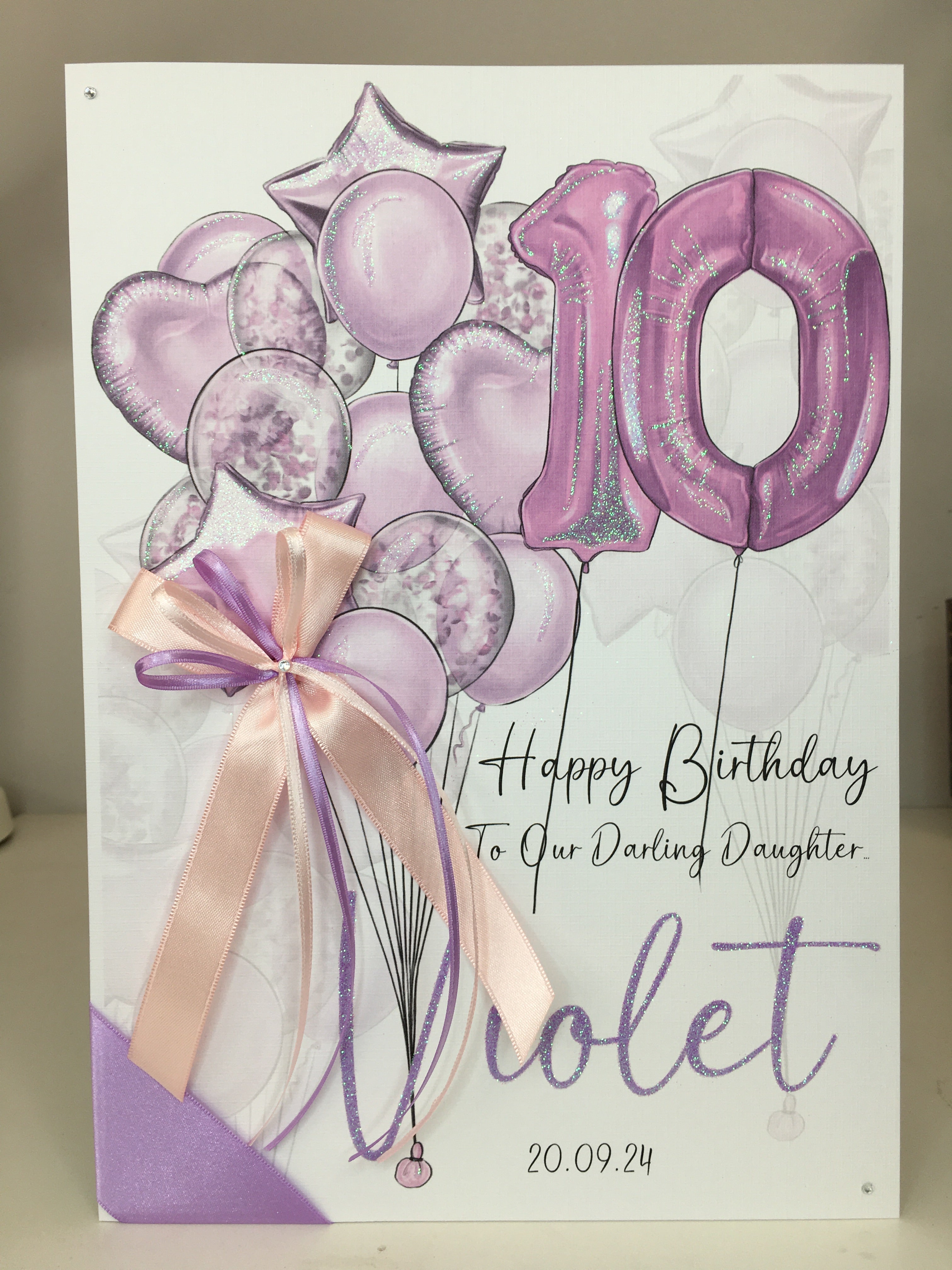 Lilac Number Balloon Card – Yayyays Store