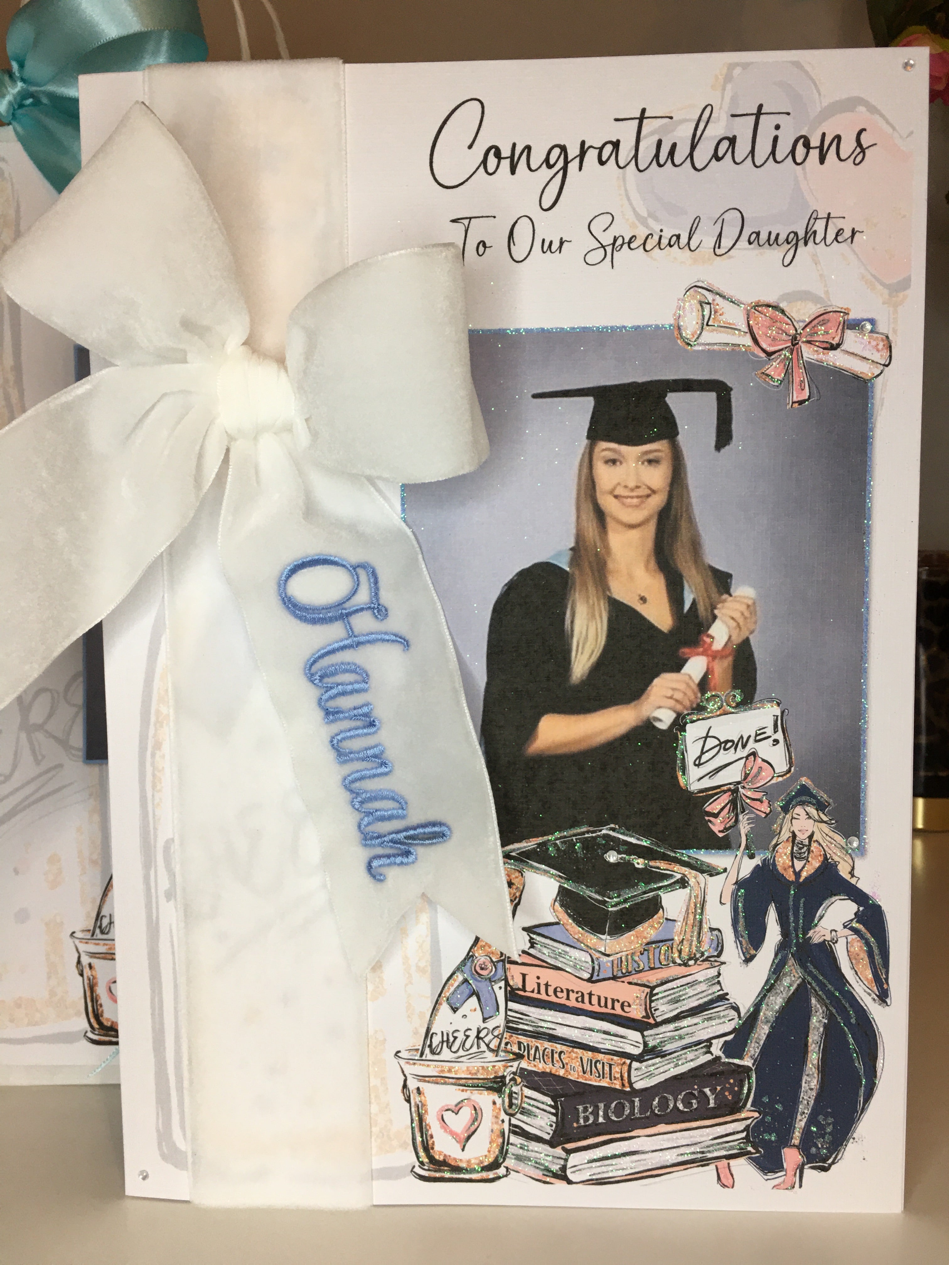Personalised Velvet Ribbon Graduation Photo Card – Yayyays Store