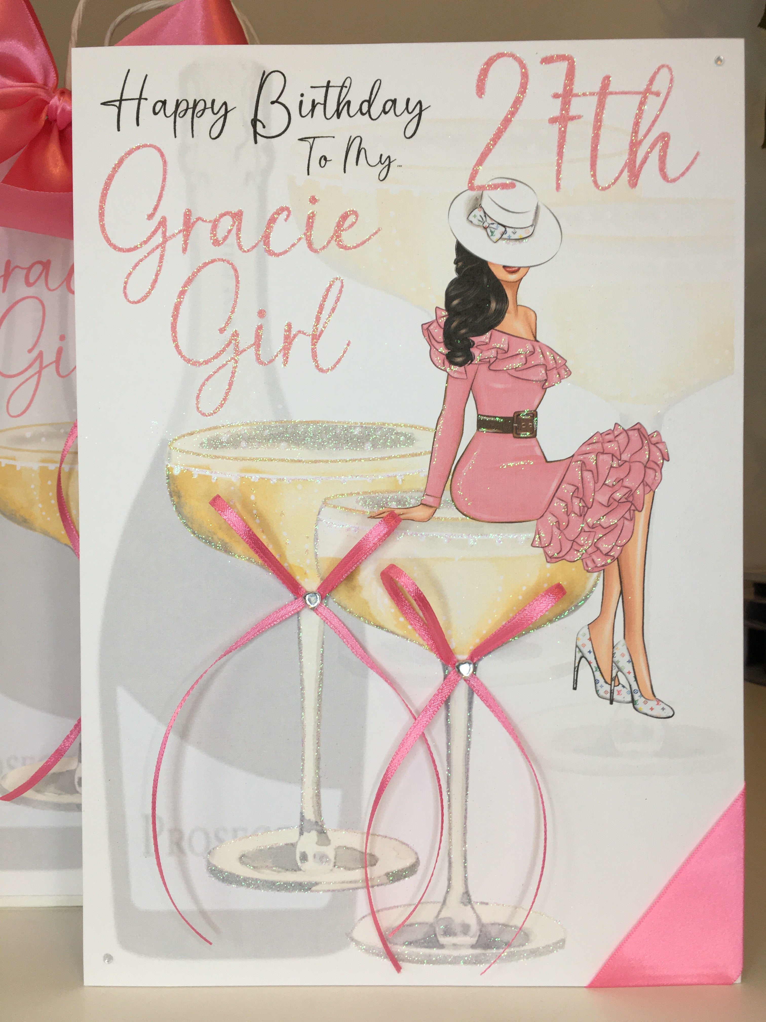 Lady on Glasses with Prosecco Card – Yayyays Store
