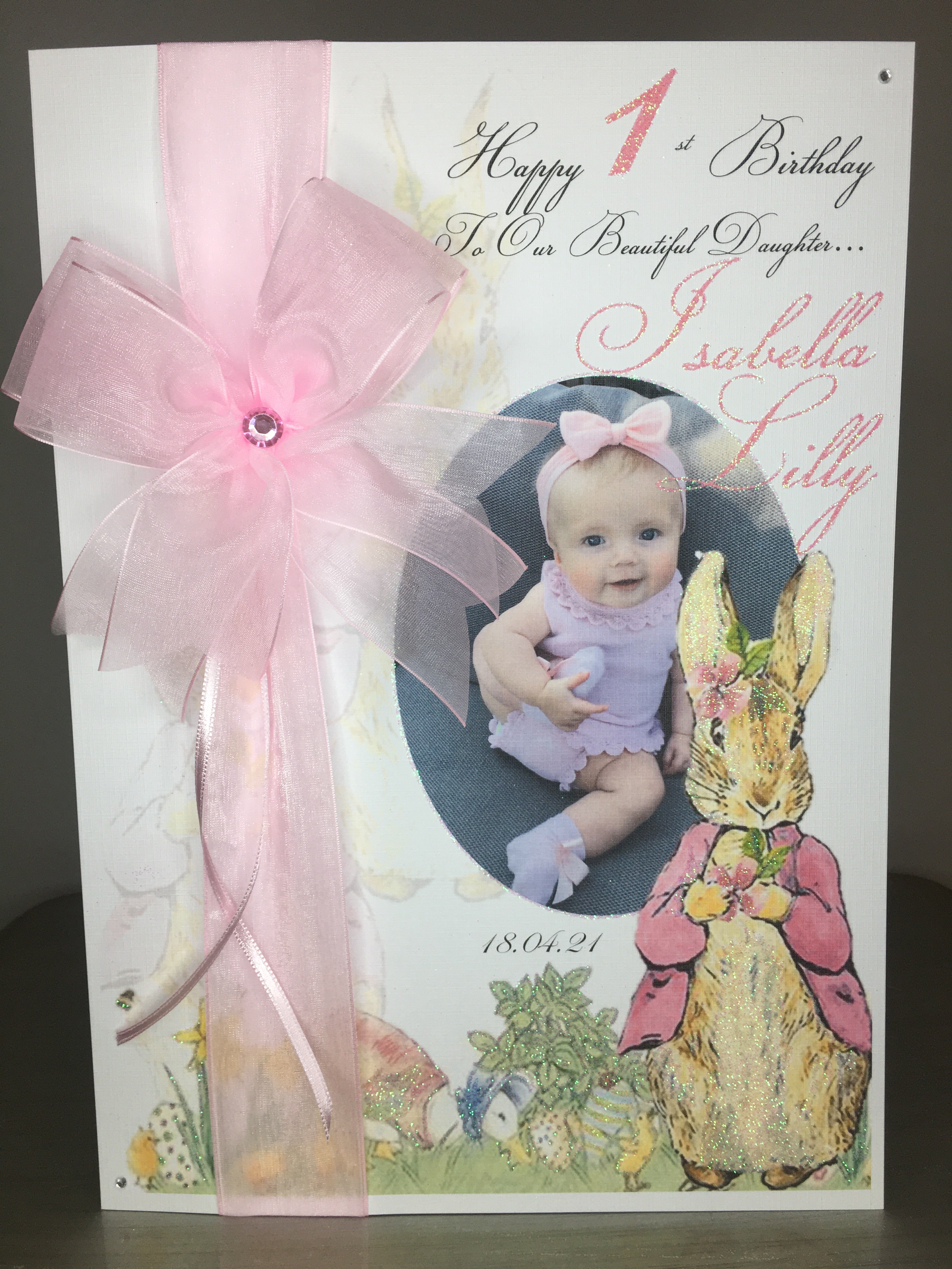 Ribbon & Bow Flopsy Bunny Photo Card – Yayyays Store